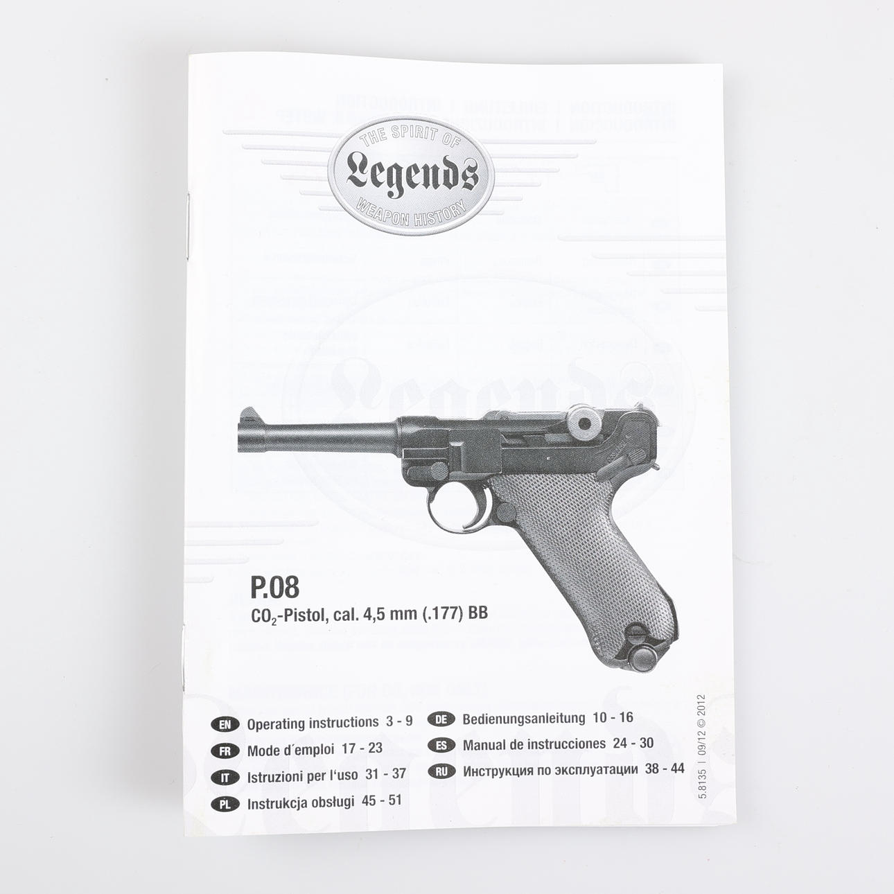 LUFTPISTOL, P.08, CO2, 4,5 mm. Vapen & Militaria - Skjutvapen - Auctionet