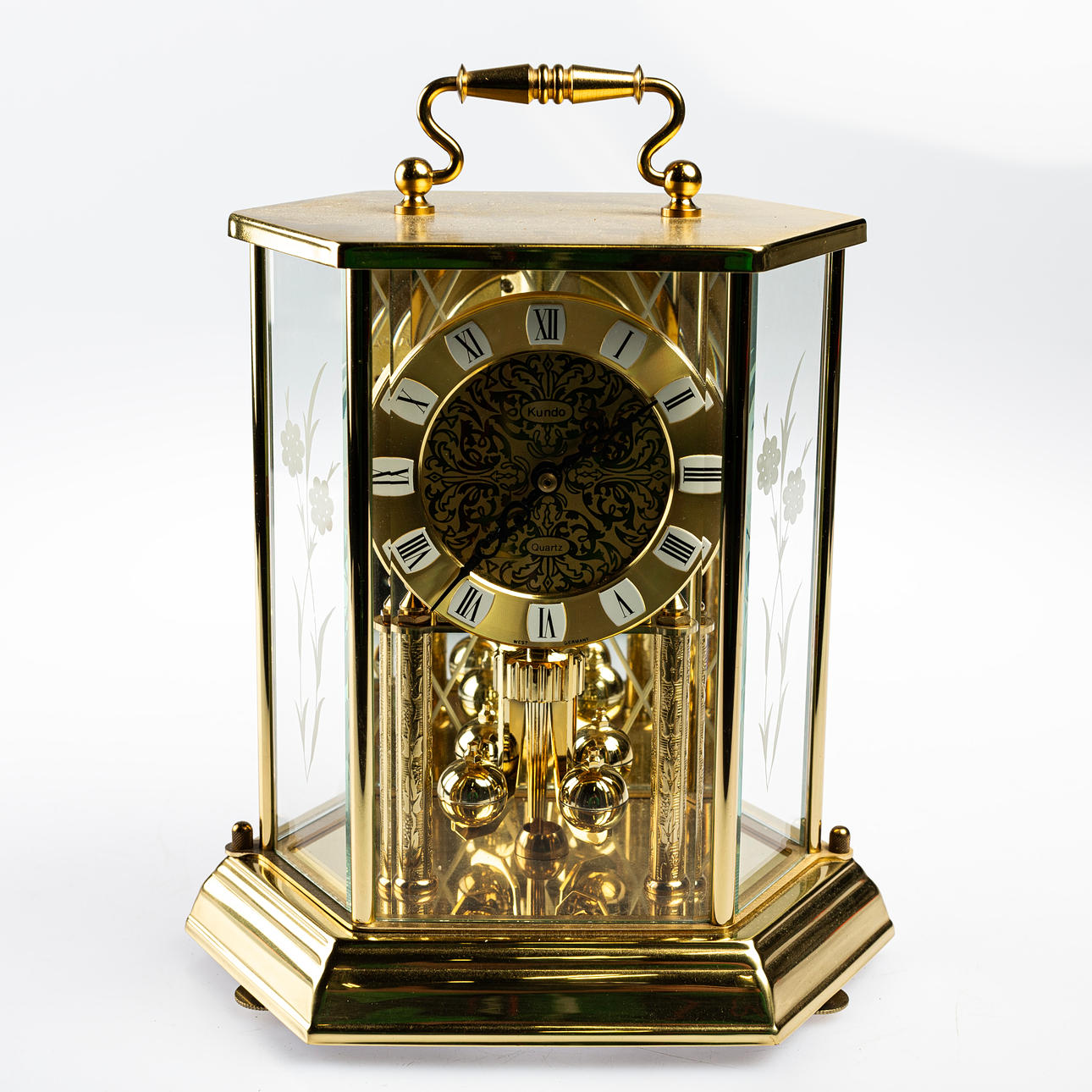TABLE CLOCK, yellow metal, Kundo, Germany. Clocks & Watches - Mantel ...