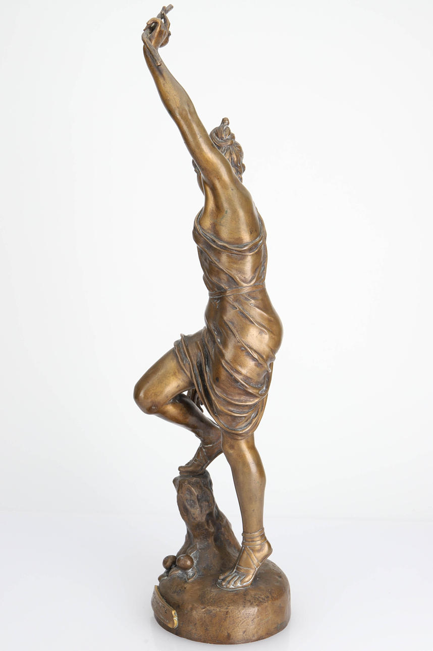 SAULO, GEORGE ERNST (1865-1945). Efter. "Atalante" Skulptur, brons ...