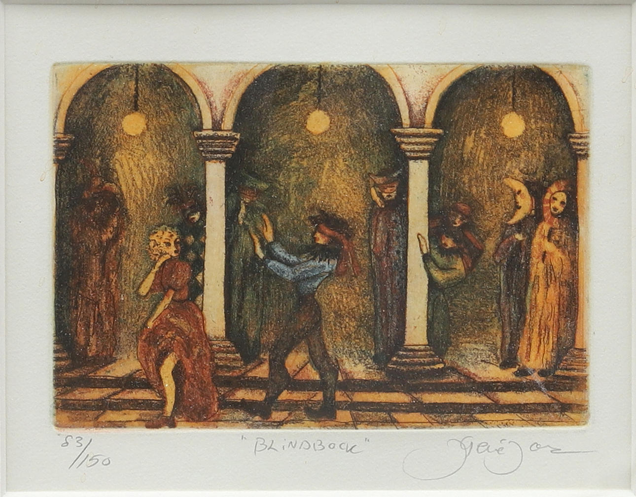 IRENE JARZ (1952-). Betitlad, etsning nr 83/150. signerad. Konst ...