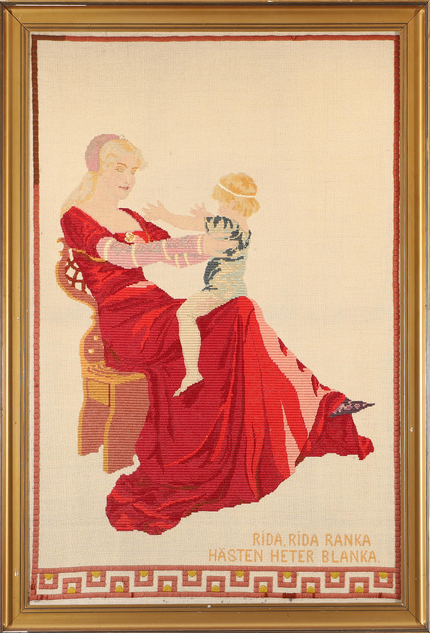 VÄGGBONAD, "Rida rida ranka", broderad. Konst - Övrigt - Auctionet