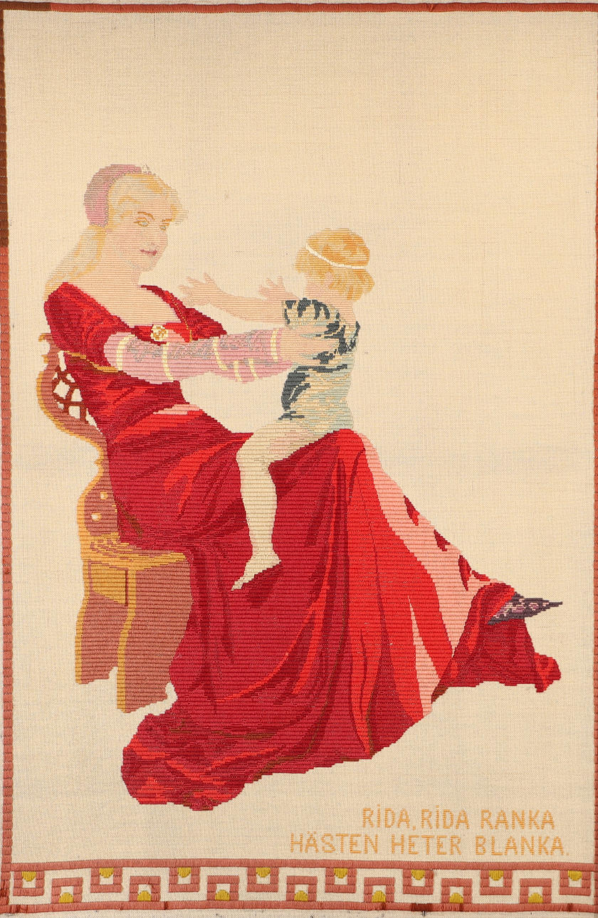 VÄGGBONAD, "Rida rida ranka", broderad. Konst - Övrigt - Auctionet