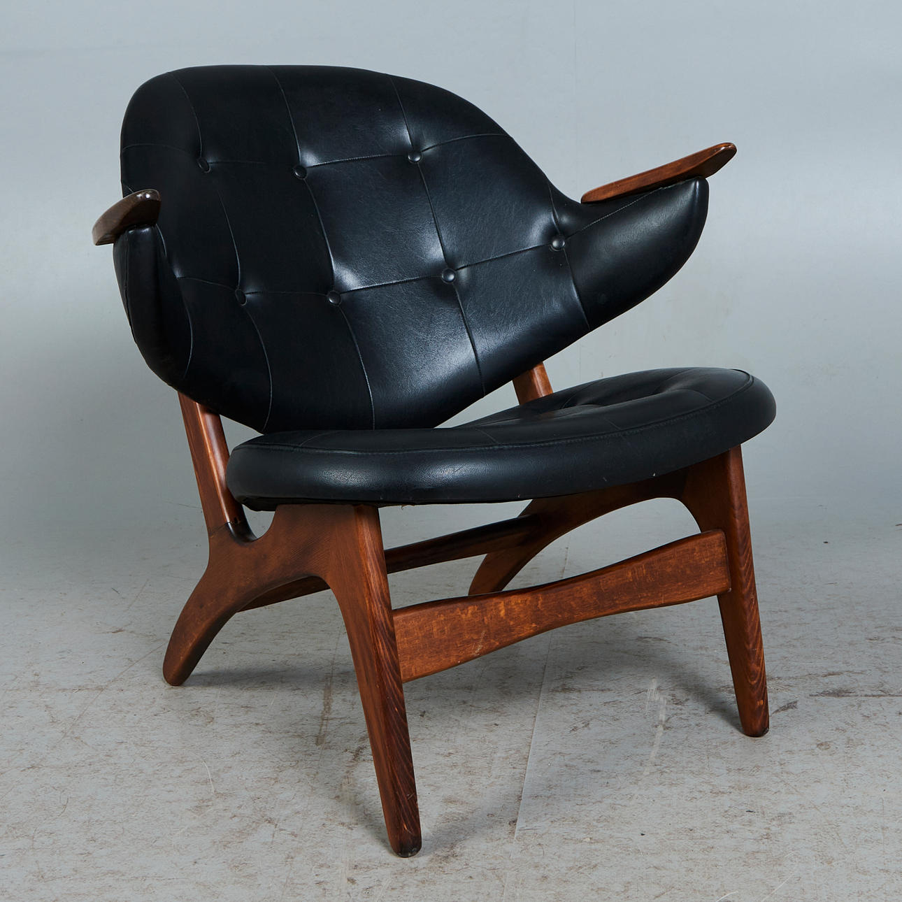 CARL EDWARD MATTHES. Stol/Matstol, modell '33', teak, konstläder, 1960 ...