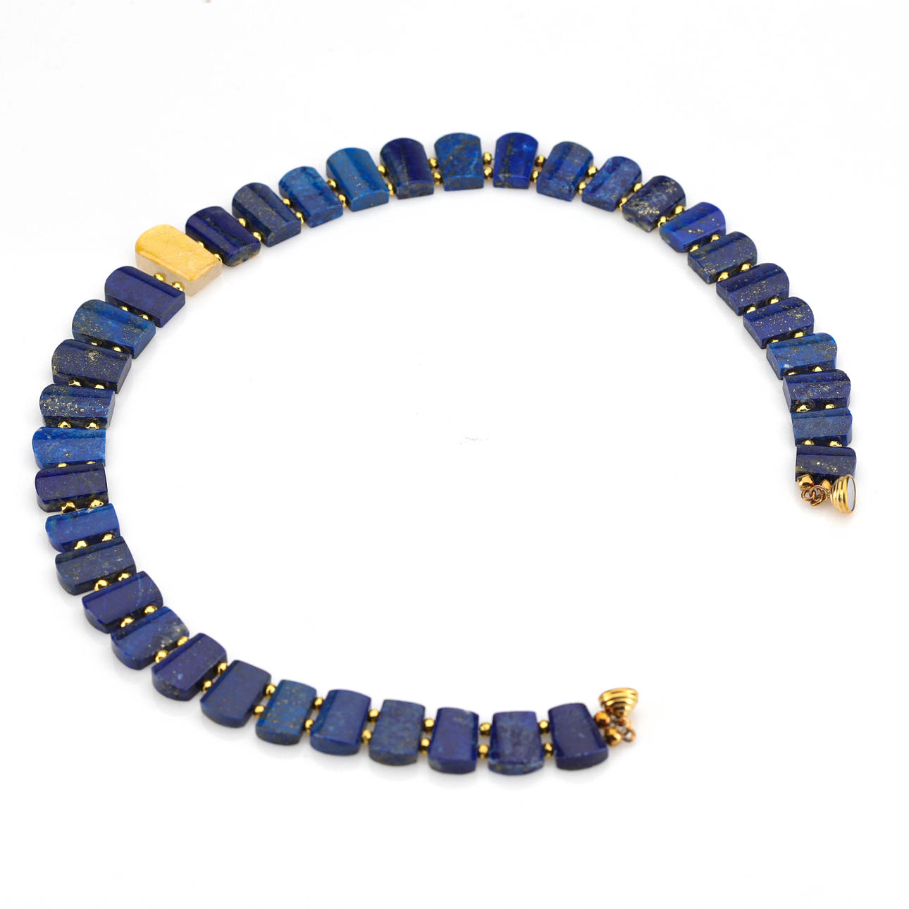 SET MED COLLIER och ÖRHÄNGEN, Lapis Lazuli, 9K guld. Smycken ...
