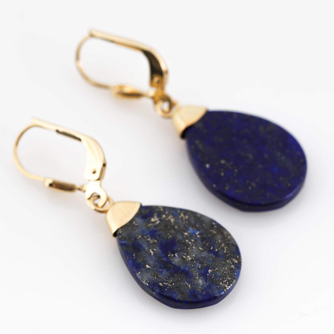 SET MED COLLIER och ÖRHÄNGEN, Lapis Lazuli, 9K guld. Smycken ...