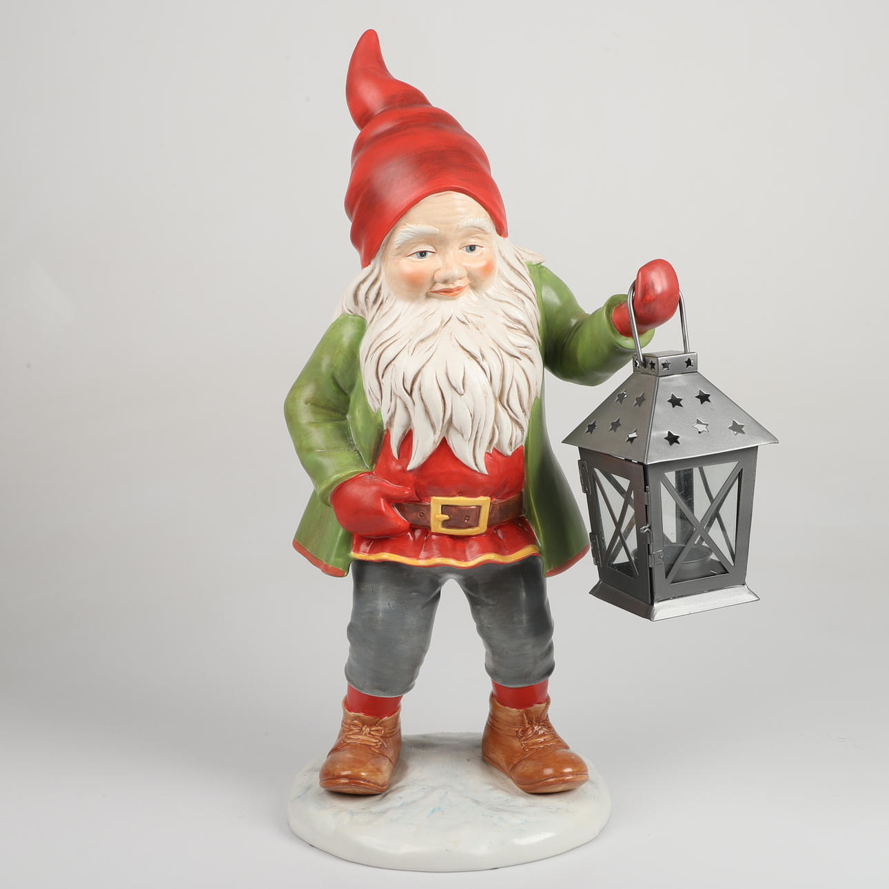 LARS CARLSSON. Figurin, tomte med lykta, keramik, Fyrklövern Classic ...