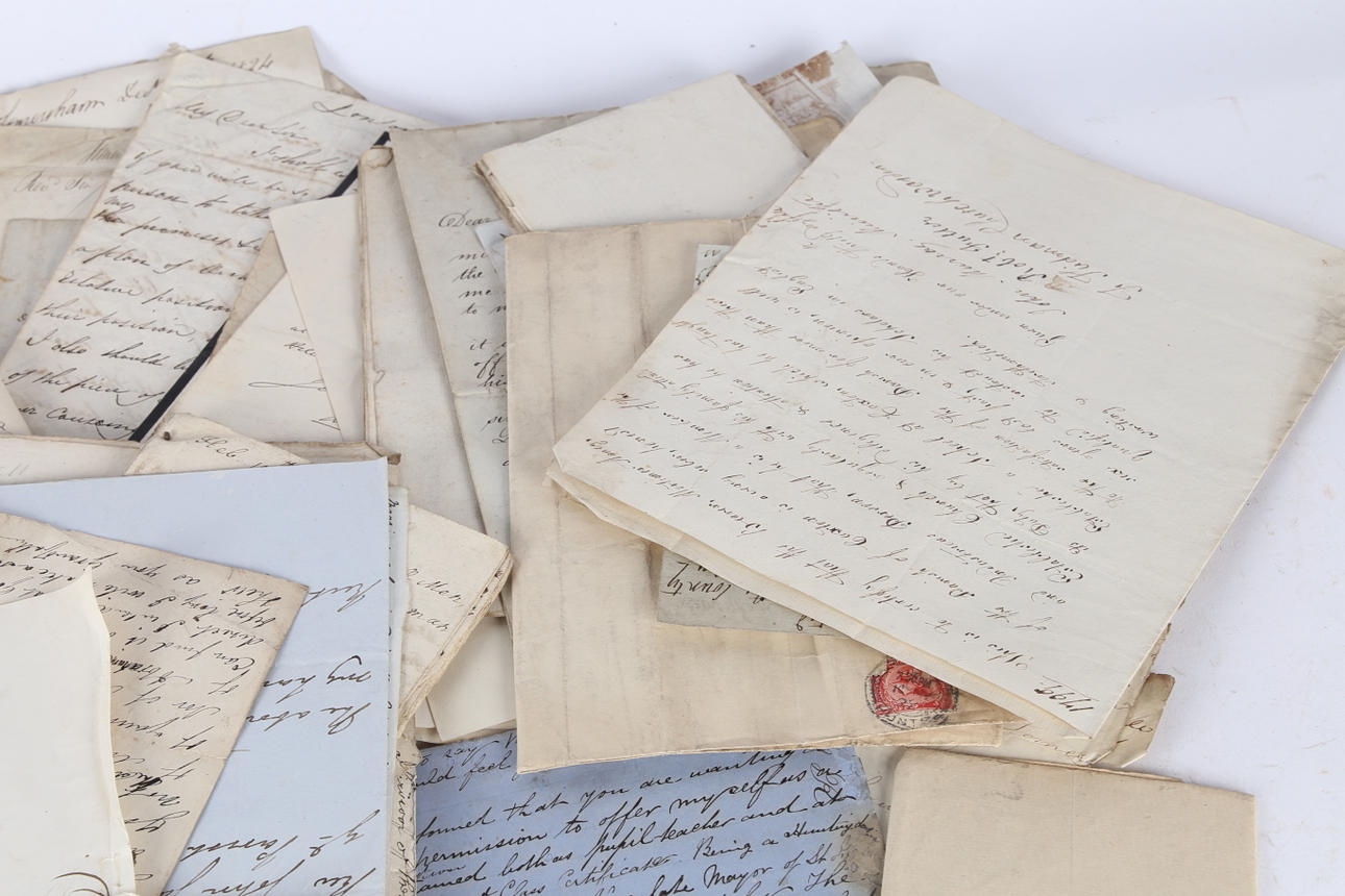 A LARGE COLLECTION OF 18TH AND 19TH CENTURY EPHEMERA AND LETTERS. Books ...