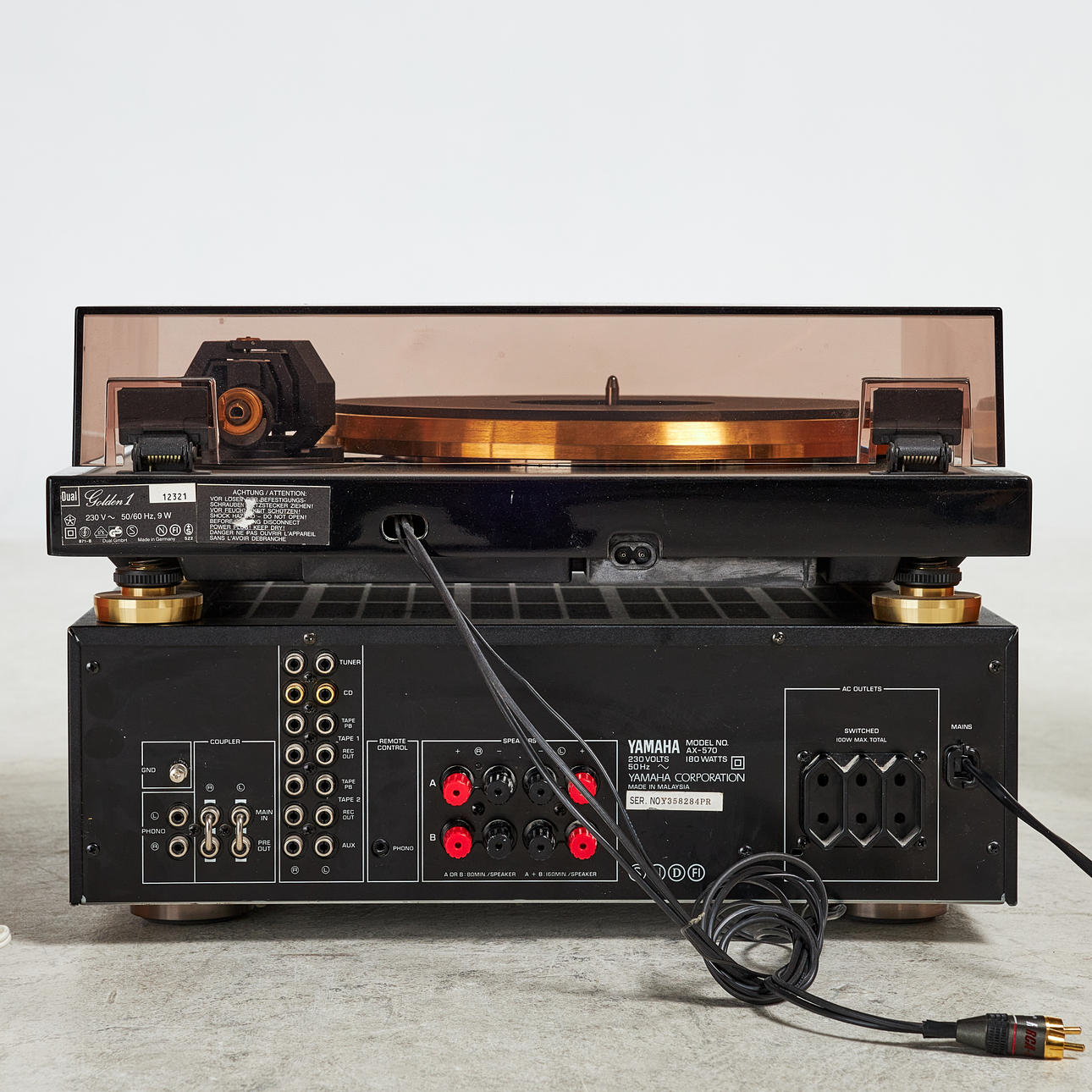 STEREOPAKET, 4 dlr., Dual "Golden 1" skivspelare med Ortofon Super OM ...