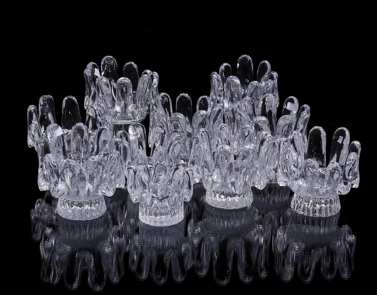 GÖRAN WÄRFF. "Sunflower", solros, 10 delar, ljusstakar, glas, Kosta ...