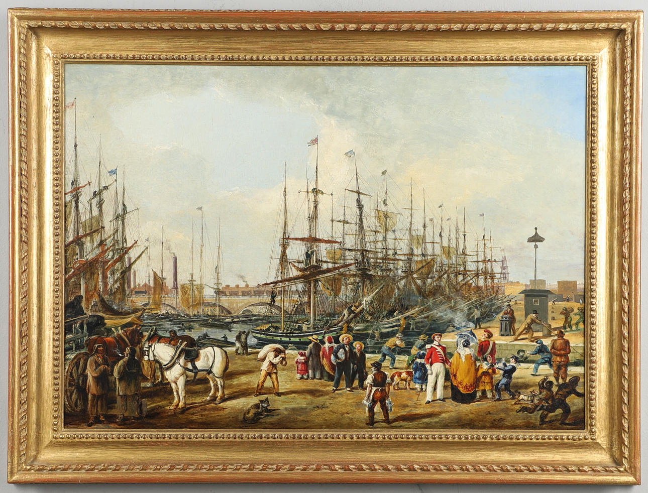 WILLIAM PARROTT (1813-1893). His circle. A BUSTLING DOCKYARD SCENE. Art ...