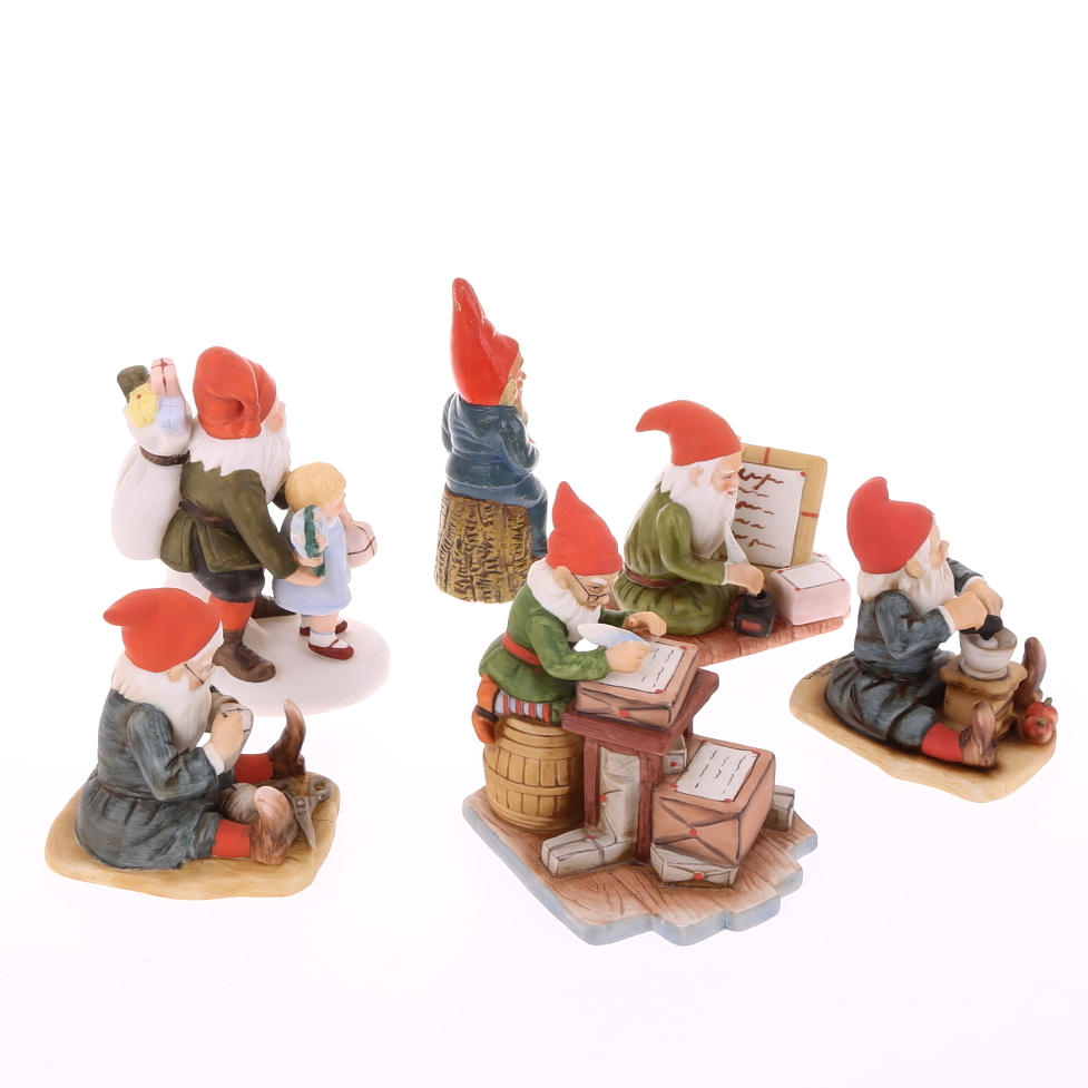 FIGURINEN, 6 Stk., Porzellan, Zwerge, davon 5 Stk. nach Jenny Nyström ...