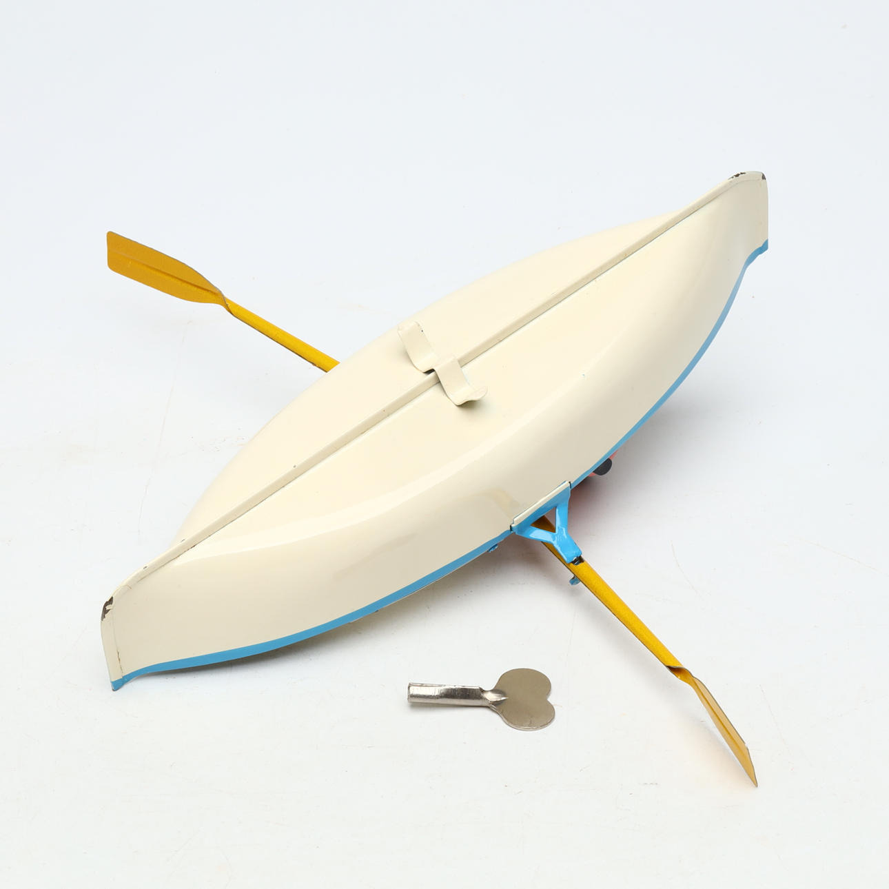 SOVIET rowing boat, man as rudder, clockwork, original carton. Toys ...