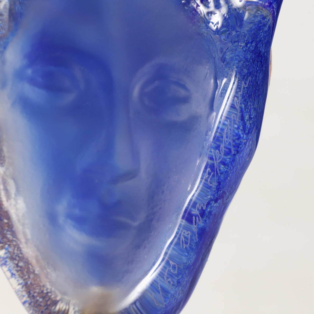 BJÖRN EKENGREN. Skulptur, ansikte, konstglas, signerad och numrerad 1/ ...