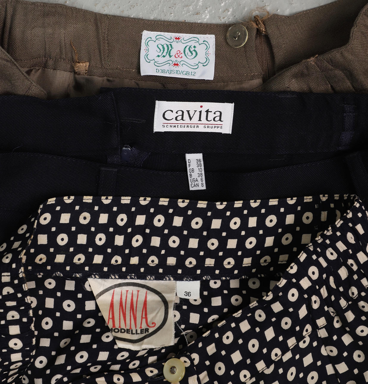 A set of 4 skirts, including M&G, Anna Modeller & Cavita, vintage, 20th ...