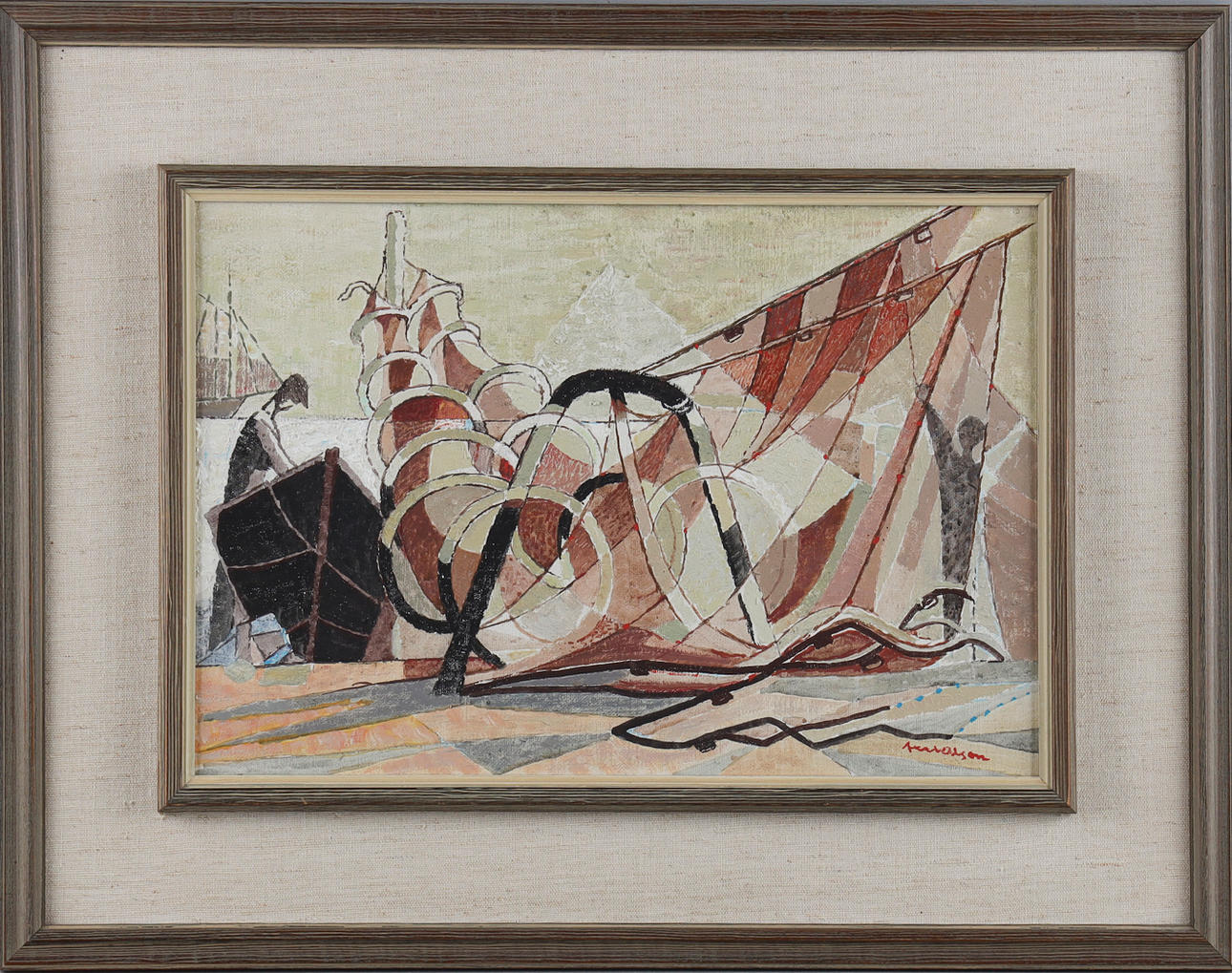 AXEL OLSON. "Ryssor i sol", olja på duk. Konst - Måleri - Auctionet