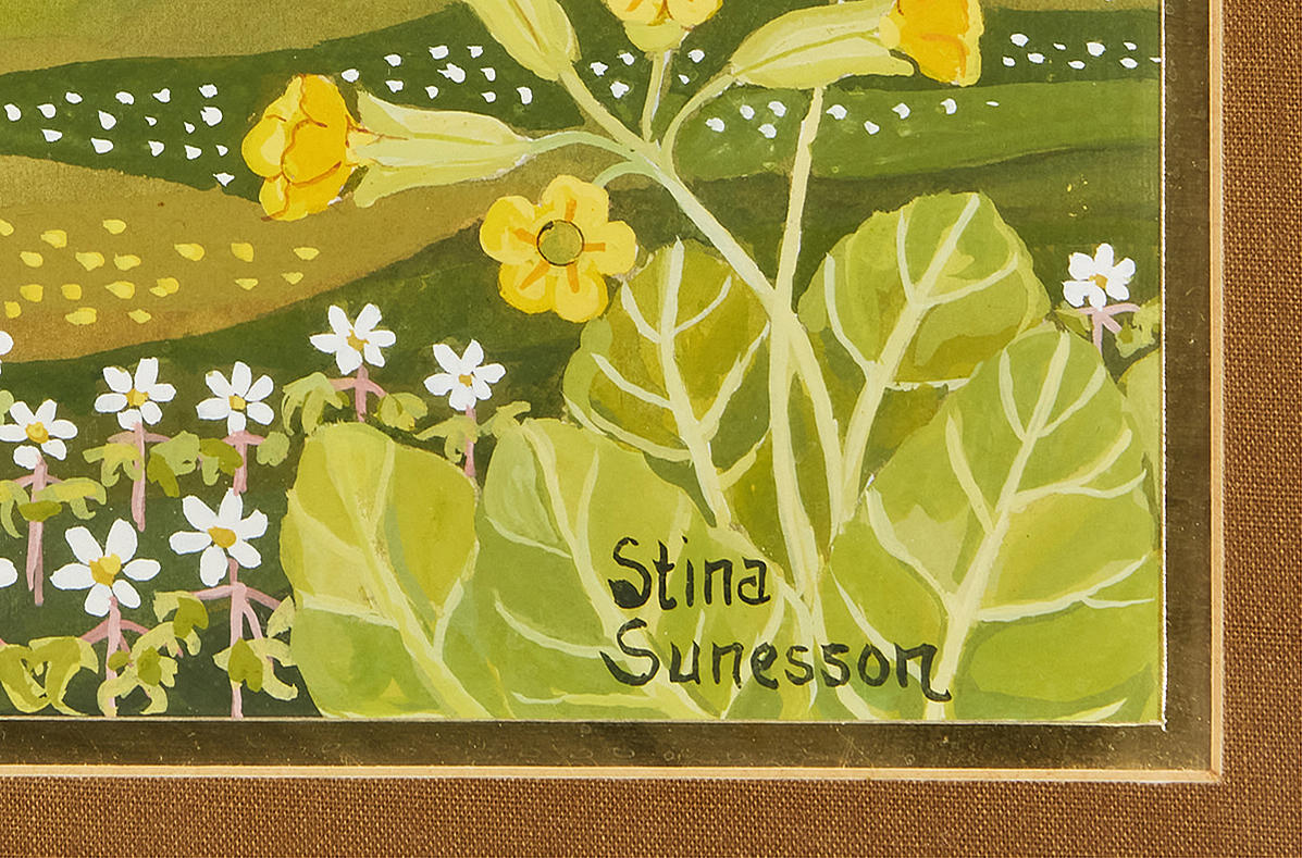 STINA SUNESSON. "Om våren". Konst - Måleri - Auctionet