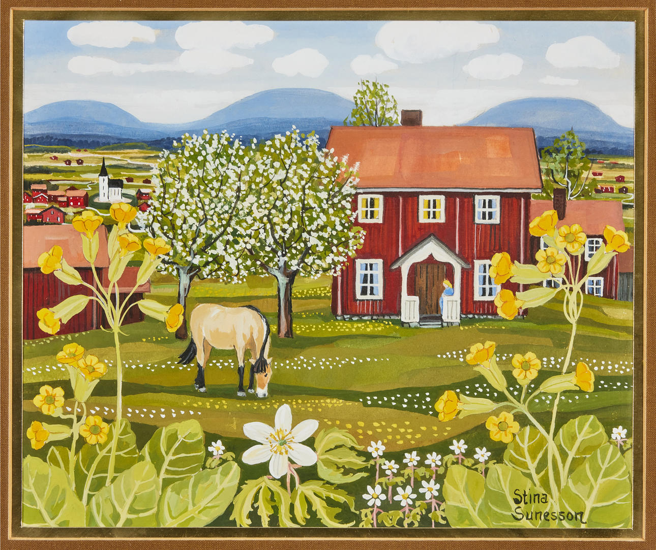 STINA SUNESSON. "Om våren". Konst - Måleri - Auctionet