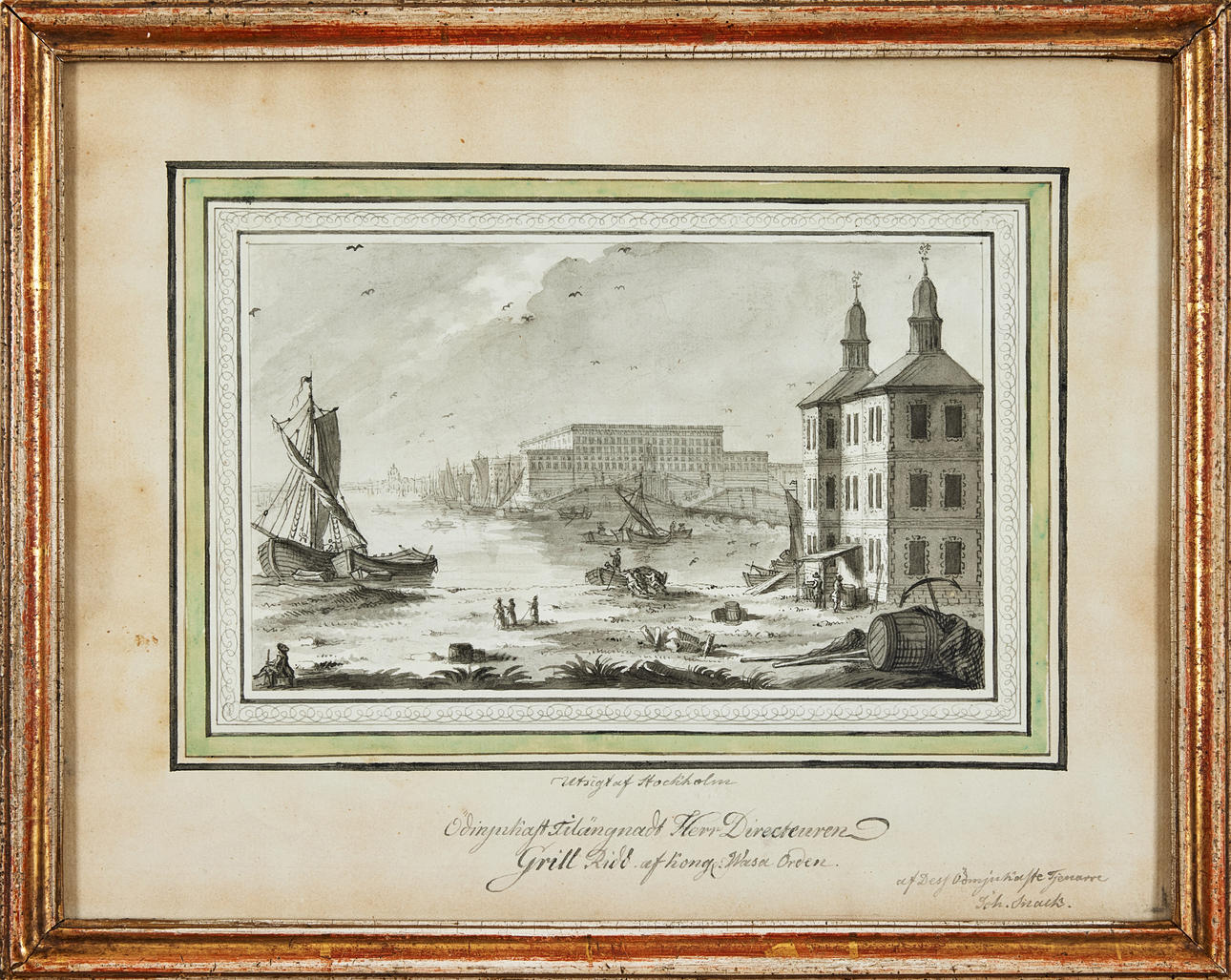 JOHAN SNACK (1756-1787). Utsikt över Stockholms slott och Makalös ...