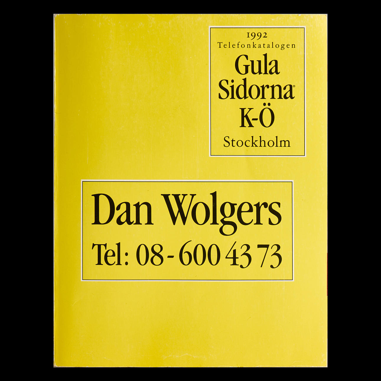 DAN WOLGERS. Telefonkatalog, 1992. Konst - Skulptur - Auctionet