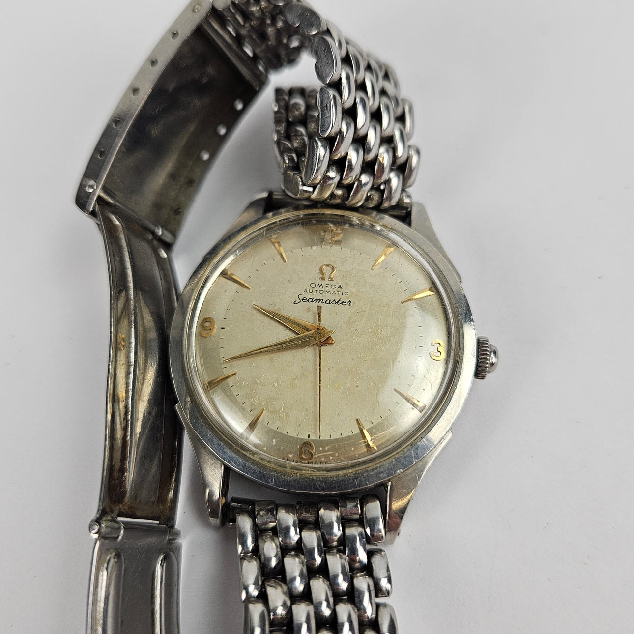 A 1950's Omega Seamaster hammer automatic wristwatch. Clocks & Watches ...