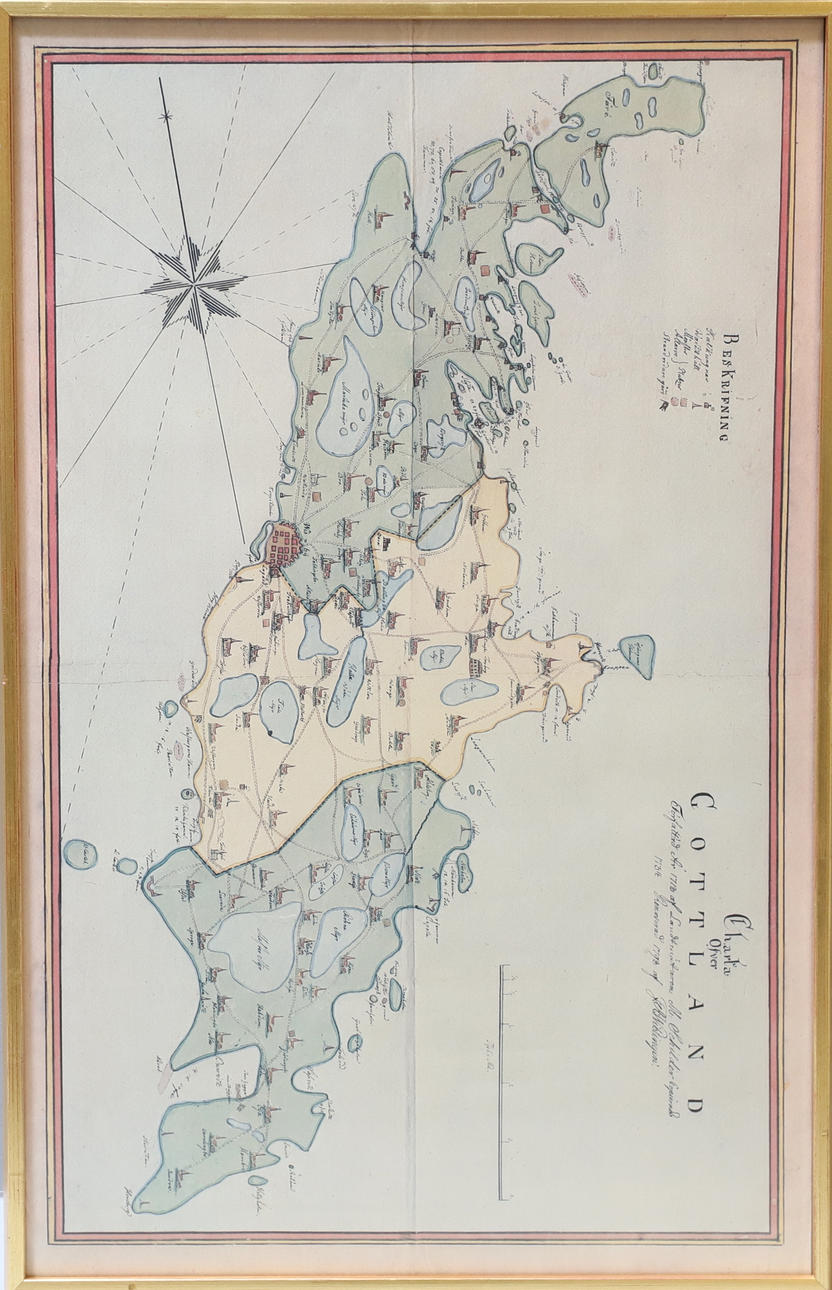 KARTA, Gotland, tryck. Konst - Grafik - Auctionet