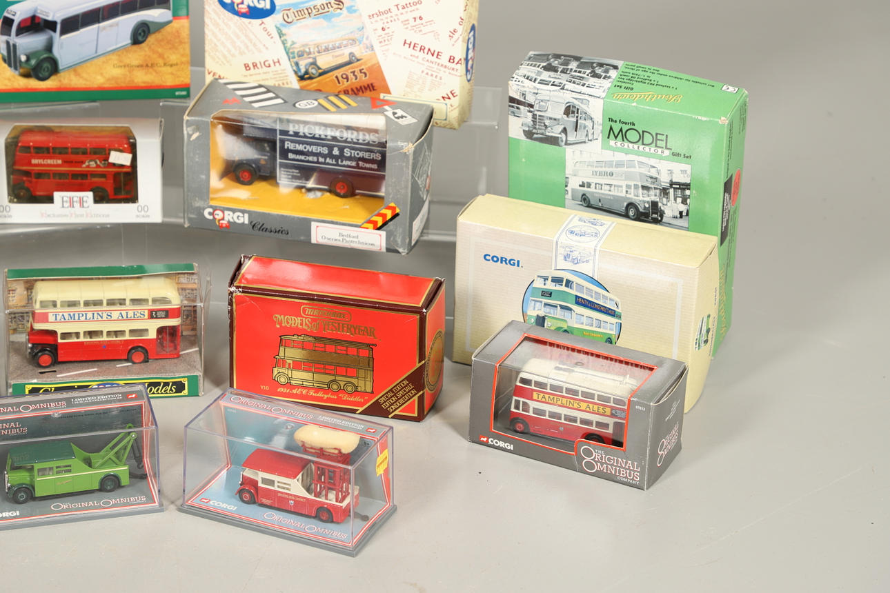 A LARGE QUANTITY OF BOXED DIE CAST SCALE MODEL TOYS, MOSTLY BUSES. Toys ...