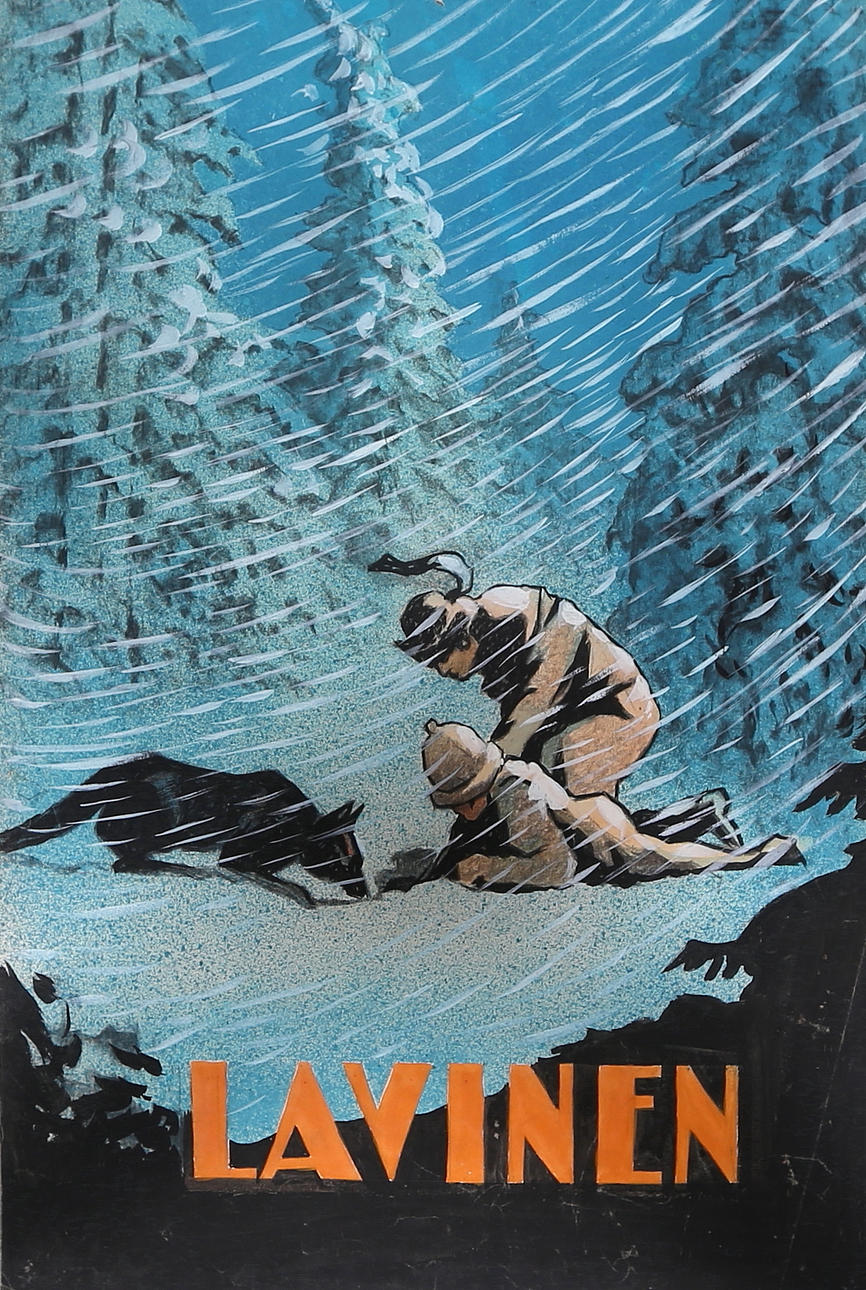 HANDMÅLAD AFFISCH, "Lavinen" 1920/30-tal. Konst - Övrigt - Auctionet