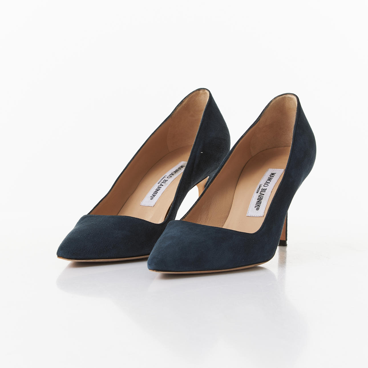 MANOLO BLAHNIK, pumps, blå mocca. Vintagekläder & Accessoarer - Auctionet
