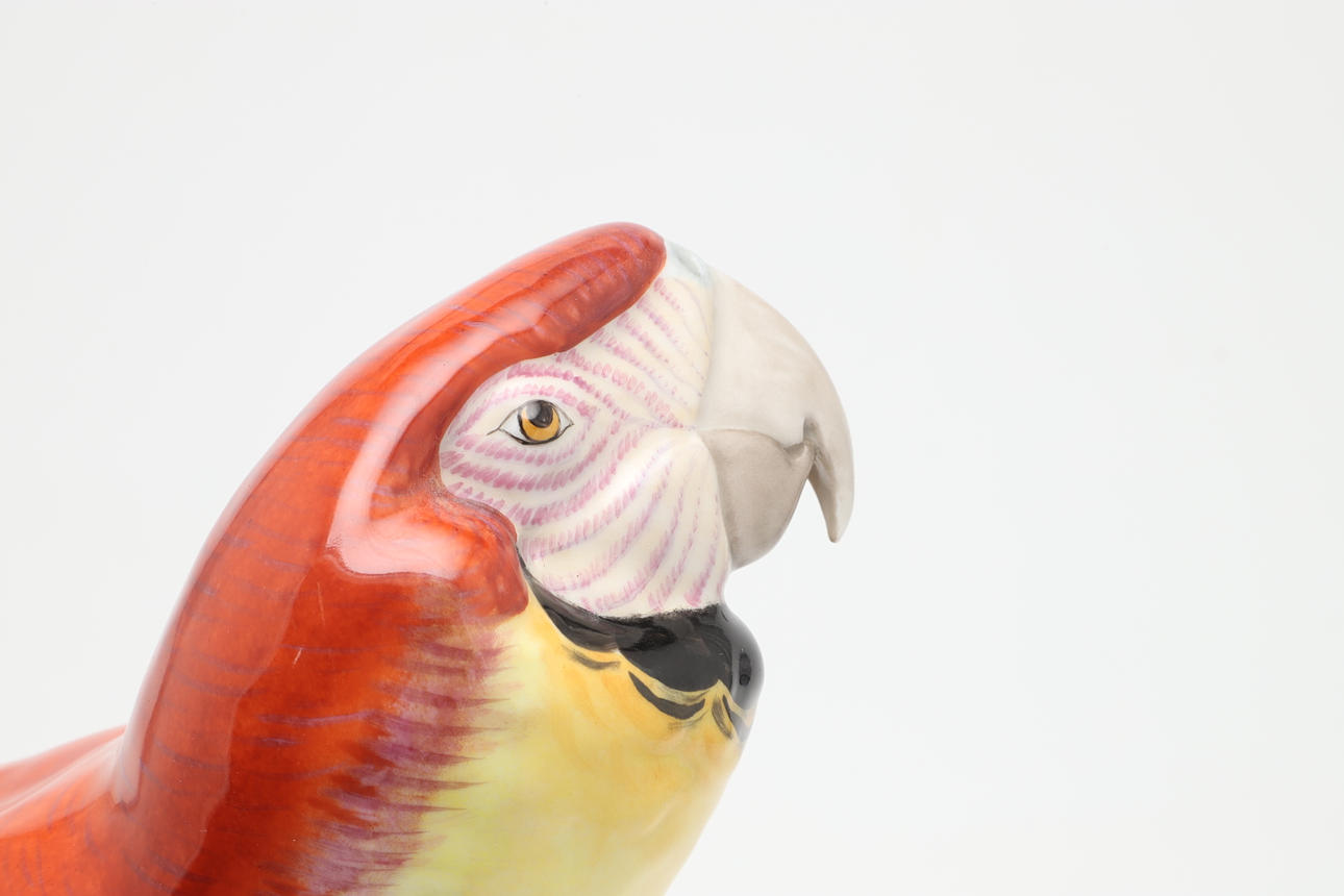 SCHWARZBURGER WERKSTATTEN - LARGE GERMAN PORCELAIN PARROT, WILLHELM ...