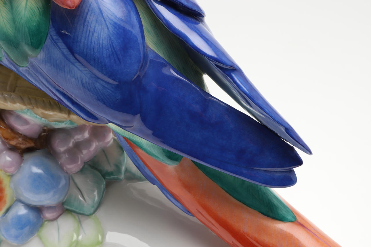 SCHWARZBURGER WERKSTATTEN - LARGE GERMAN PORCELAIN PARROT, WILLHELM ...