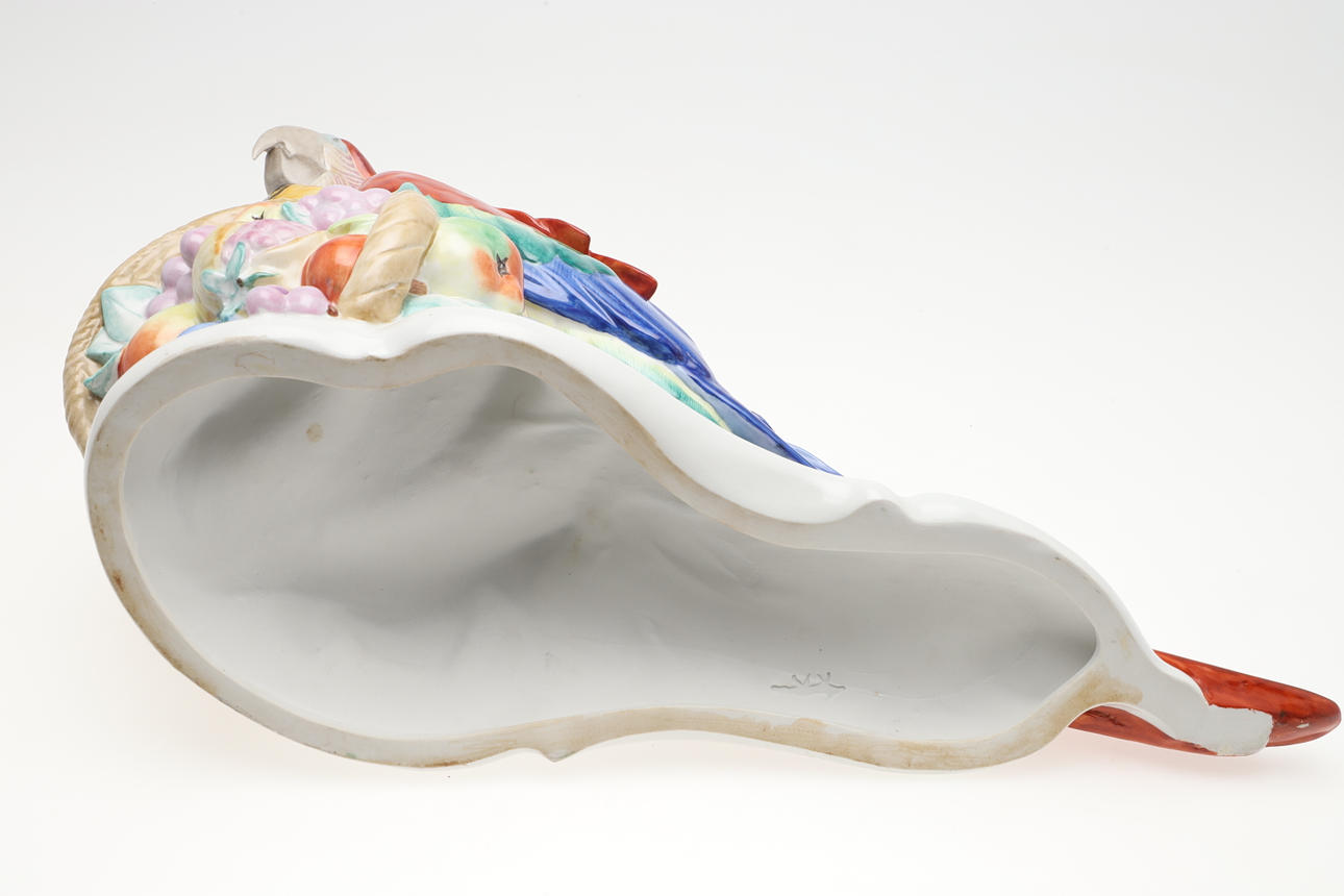 SCHWARZBURGER WERKSTATTEN - LARGE GERMAN PORCELAIN PARROT, WILLHELM ...