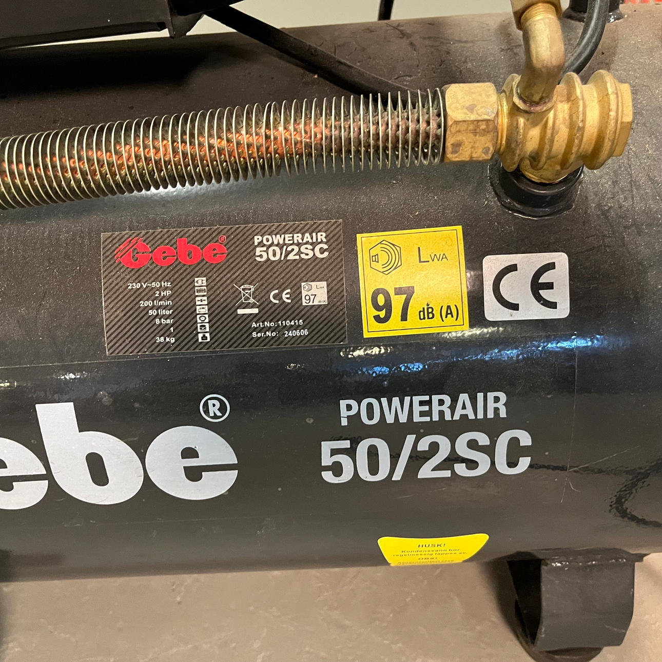 KOMPRESSOR, Gebe powerair 50/2SC. Övrigt - Moderna Verktyg - Auctionet