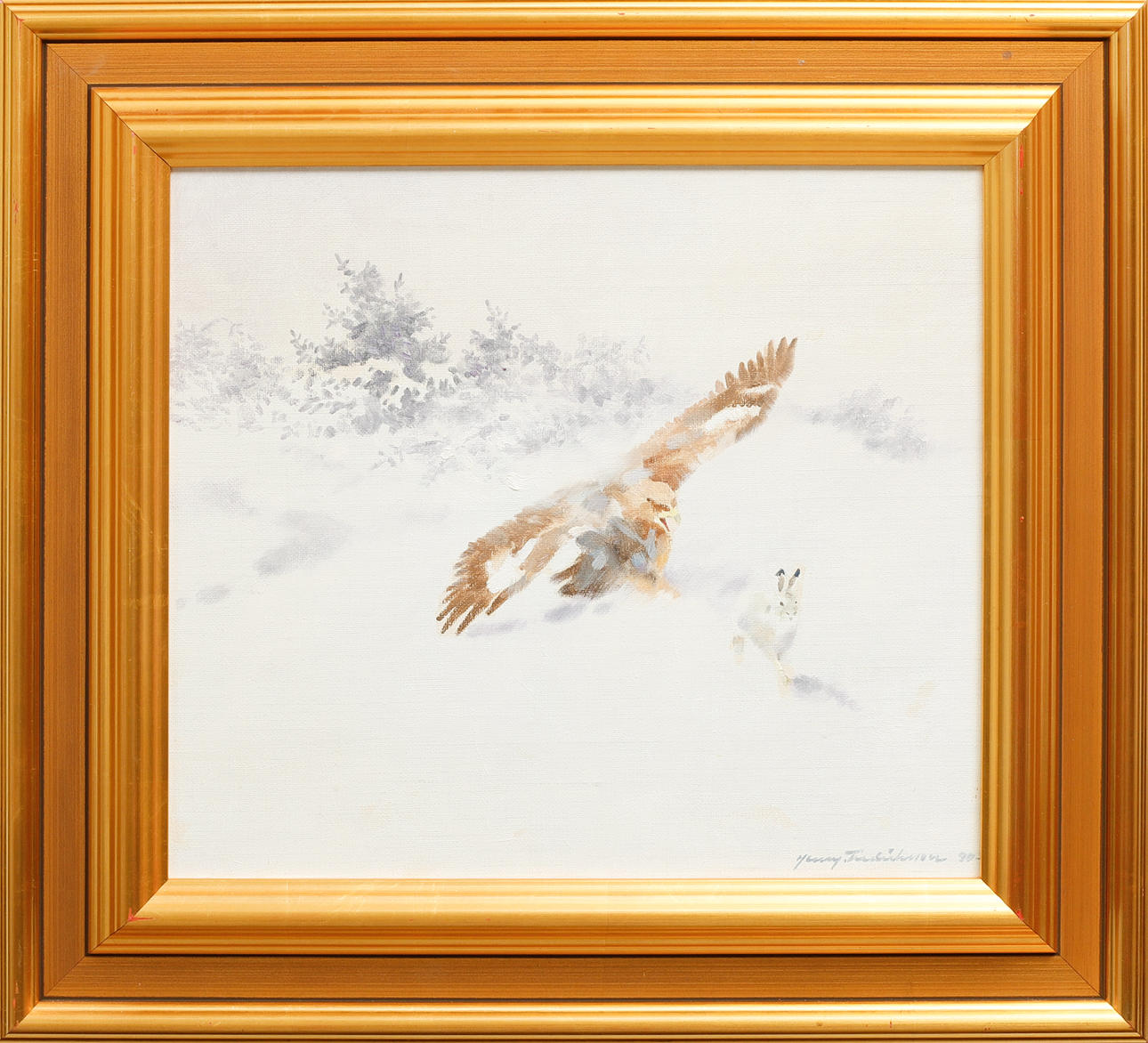 HENRY FREDRIKSSON. Hare, olja på duk, signerad. Konst - Måleri - Auctionet