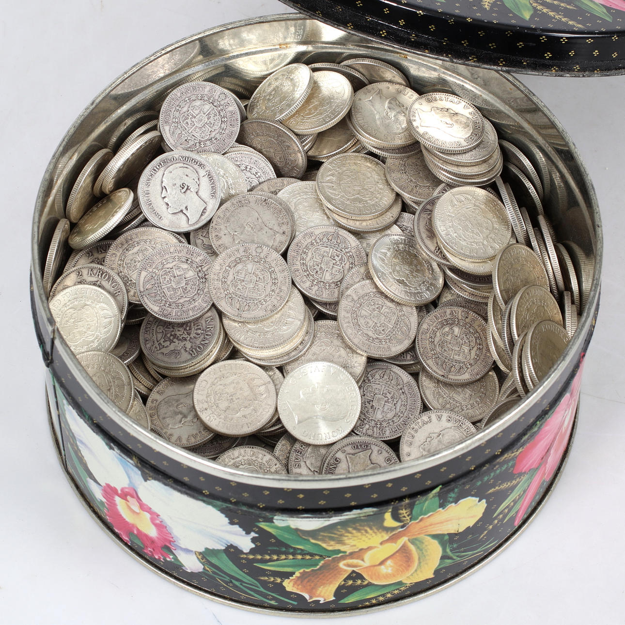 SILVERMYNT, 546 st. 2 kr, 1876 - 1940. Vikt ca 8,5 kg. Mynt, Medaljer ...