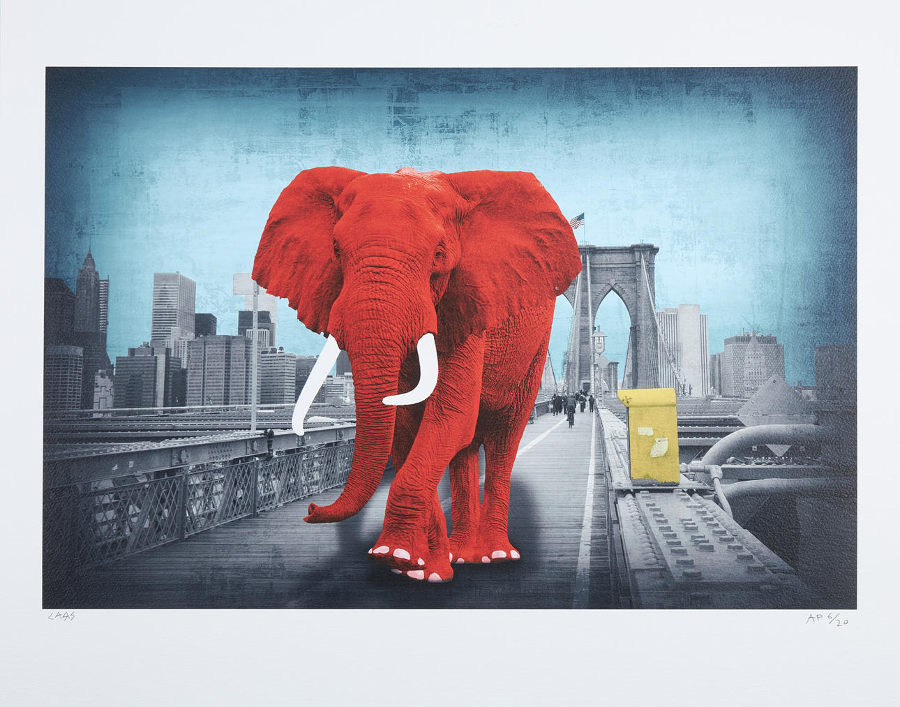 LARS TUNEBO. Tripping on Brooklyn Bridge, digitalprint, signerad och ...