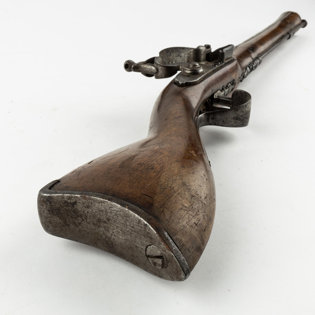 An 18th century flintlock blunderbuss trombone rifle. Weapons ...