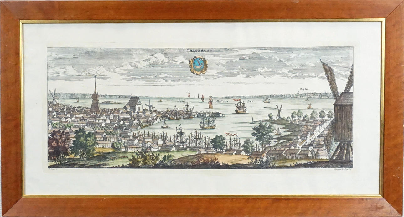 GRAFISKT TRYCK, "Öhregrund", Efter gravyr av Erik Reitz (ca 1660 - 1696 ...