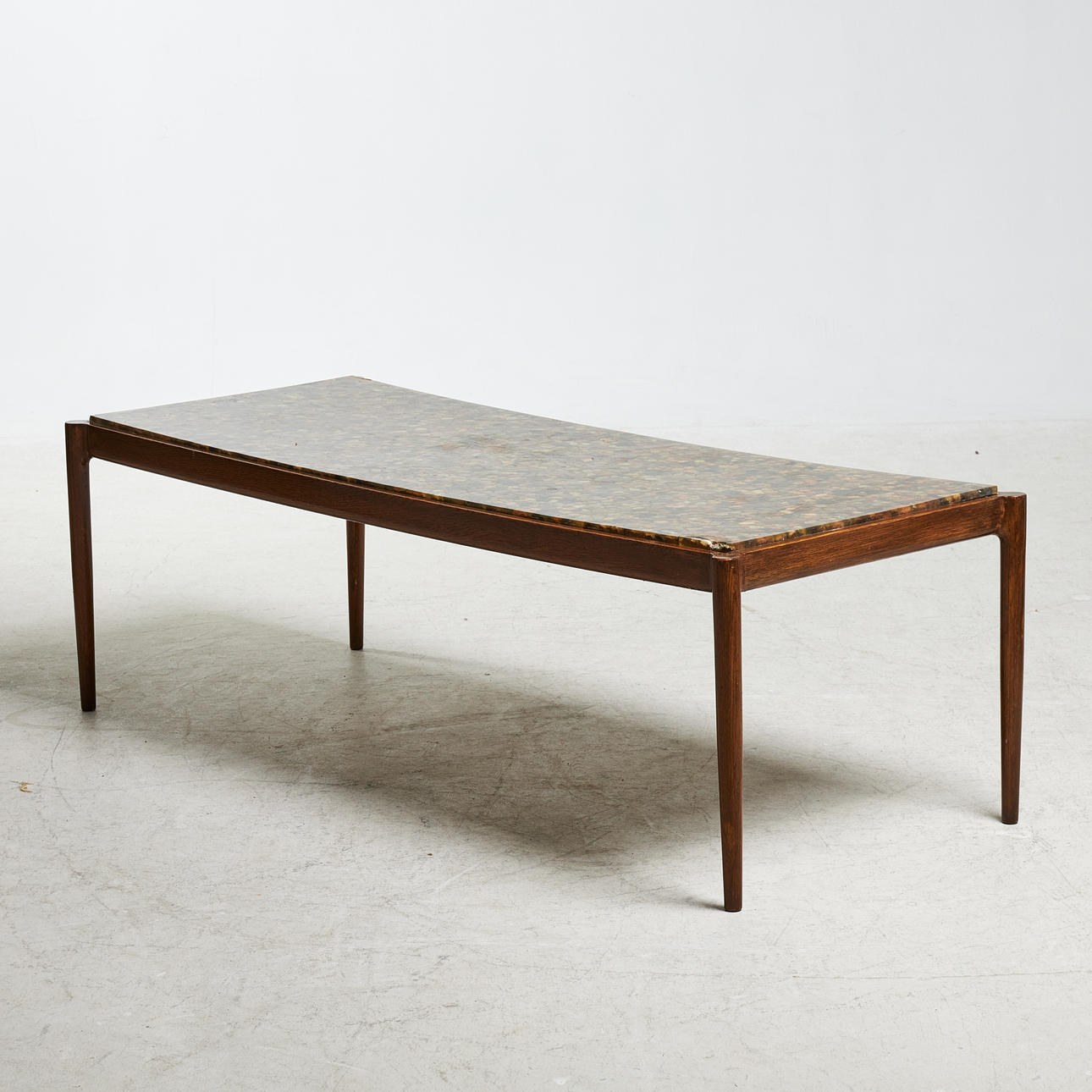 IB KOFOD LARSEN. Coffee table, model 163, stained oak, composite top ...