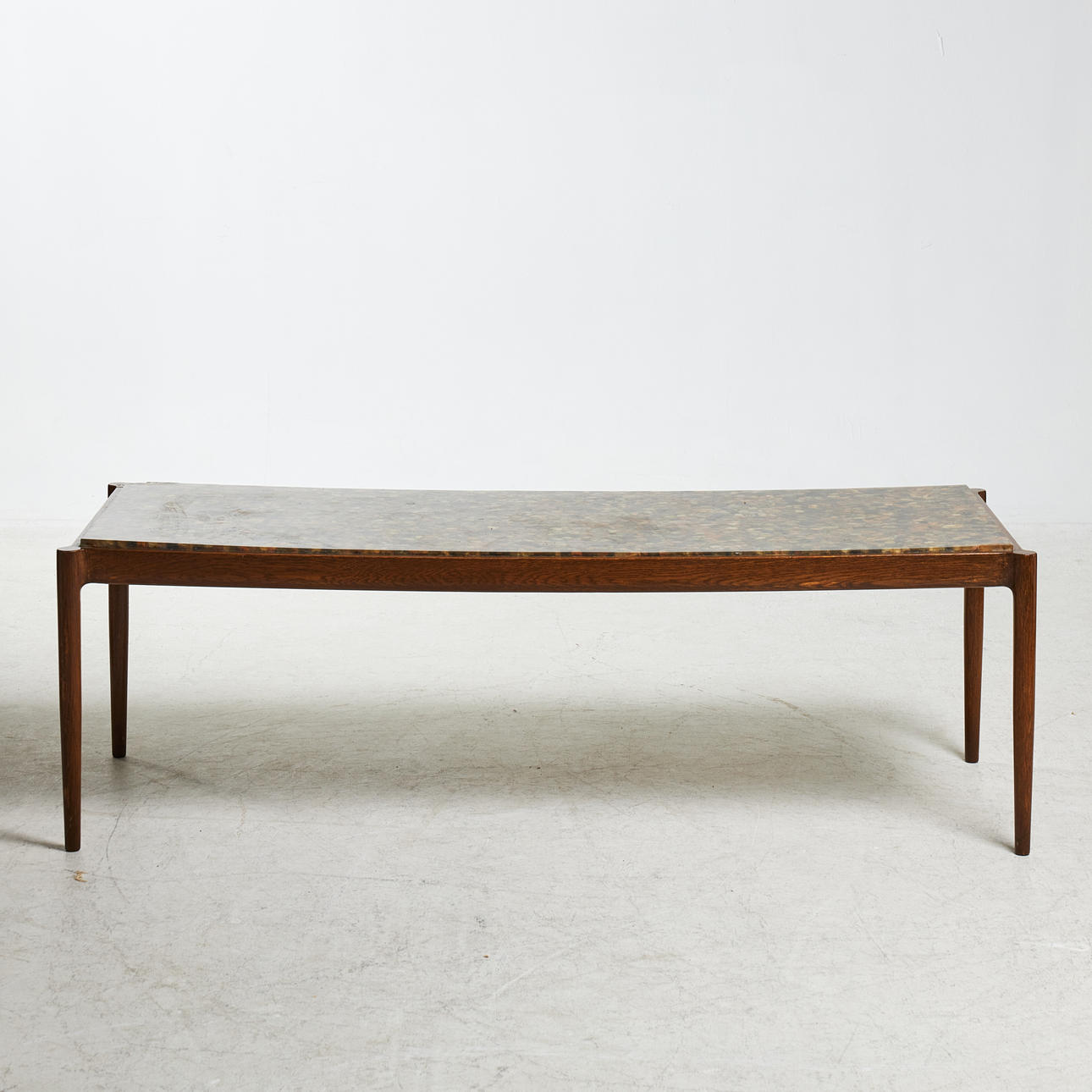 IB KOFOD LARSEN. Coffee table, model 163, stained oak, composite top ...
