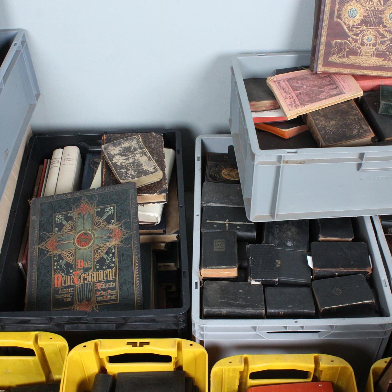 Large collection of Bibles, including “The Catholic House Treasure ...
