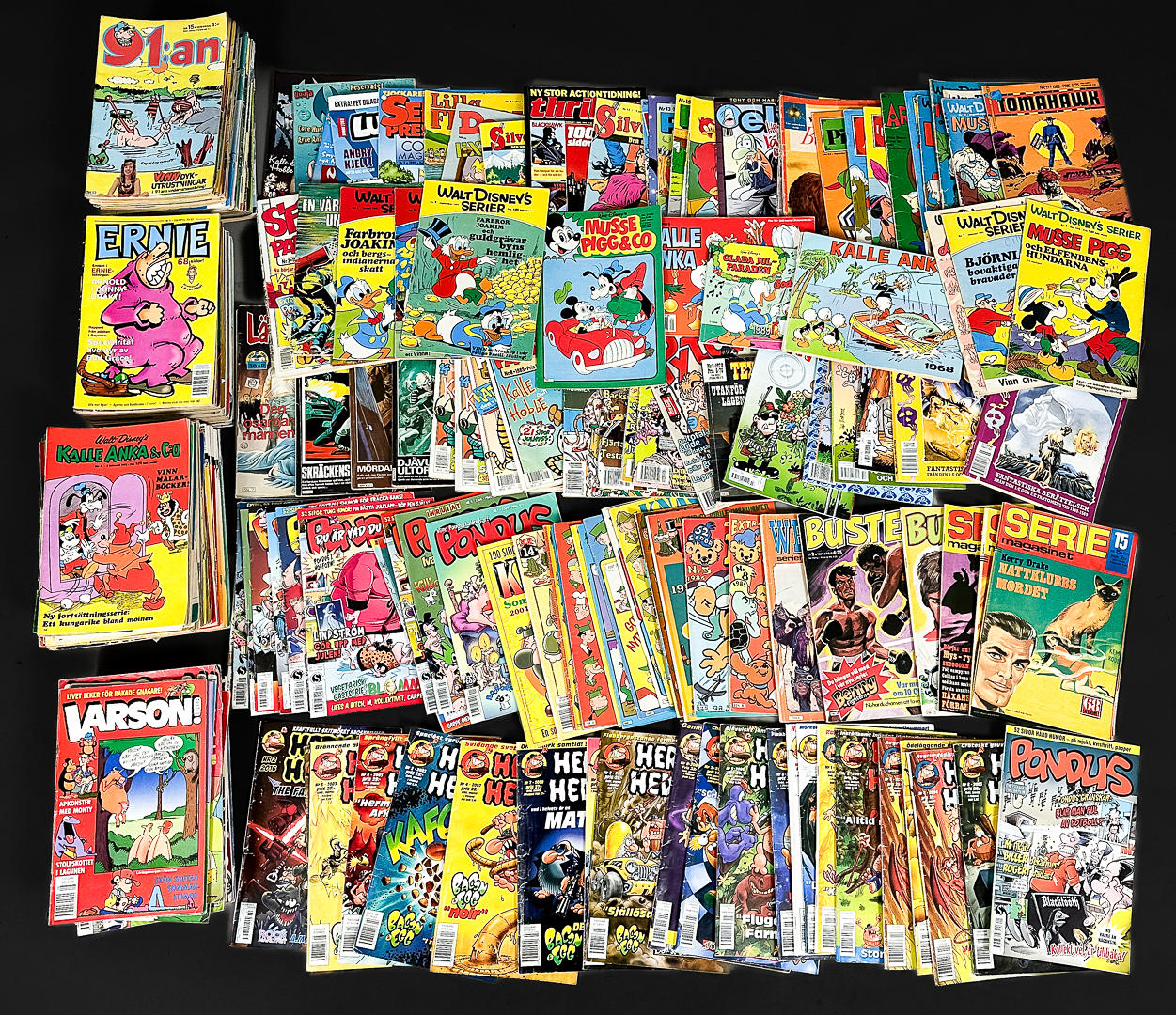 SERIETIDNINGAR, 242 st, alla tidningar från 1950 till 2000-talet ...
