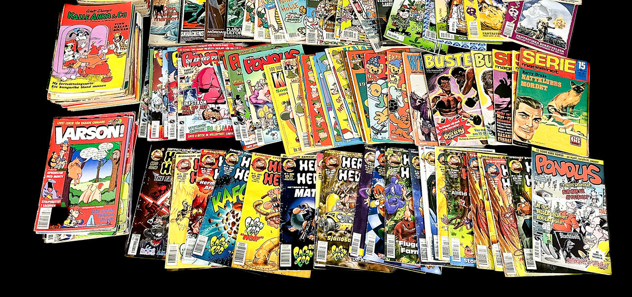 SERIETIDNINGAR, 242 st, alla tidningar från 1950 till 2000-talet ...
