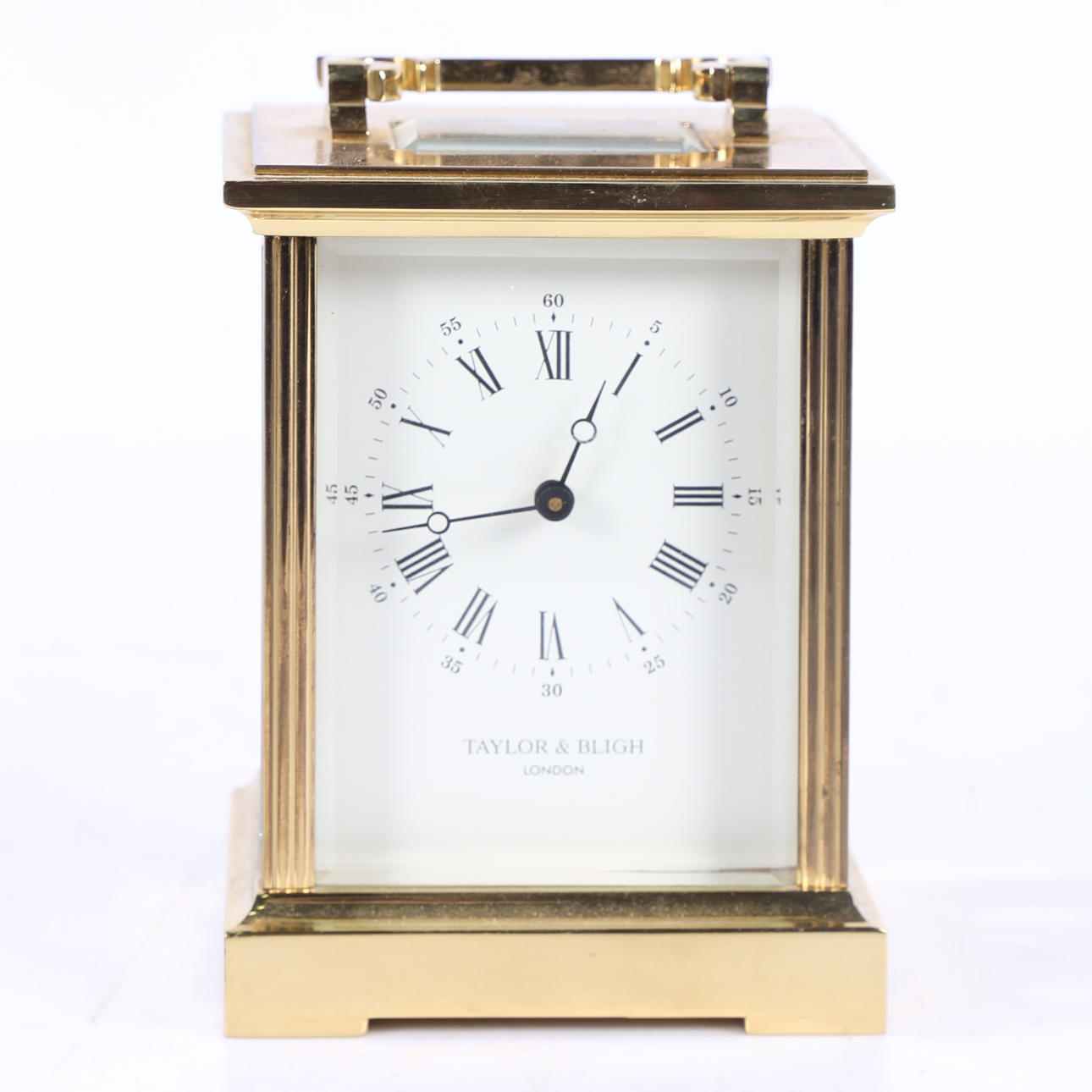 A LARGE 20TH CENTURY CARRIAGE CLOCK BY TAYLOR & BLIGH OF LONDON. Clocks ...