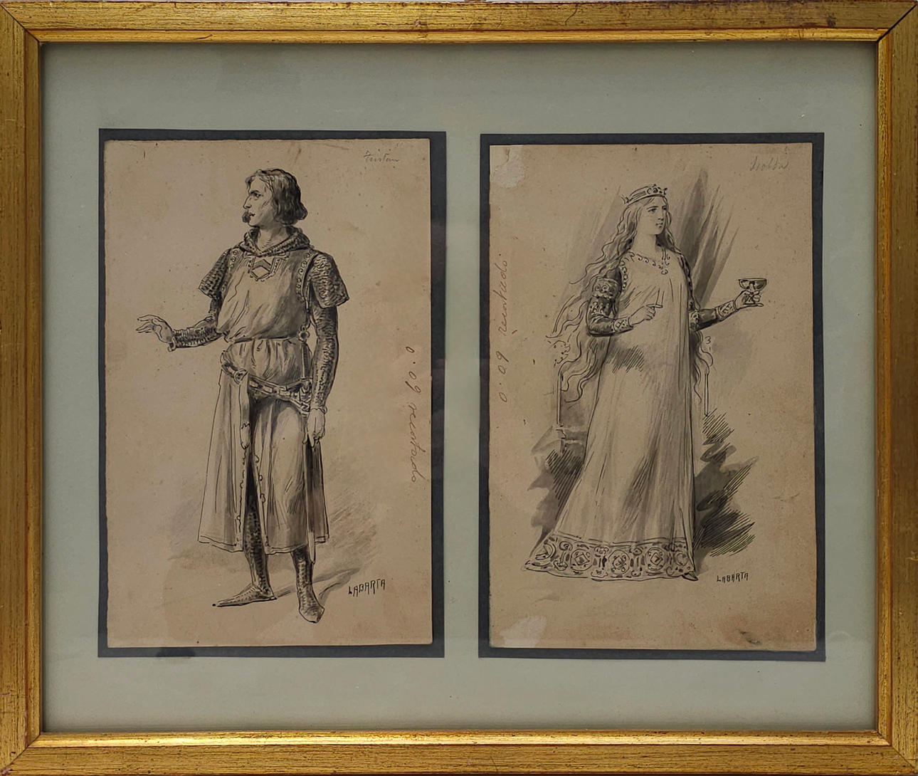 LLUÍS LABARTA GRAÑÉ. 2 DRAWINGS IN WATERCOLOR INK. FOR THE PREMIERE OF ...