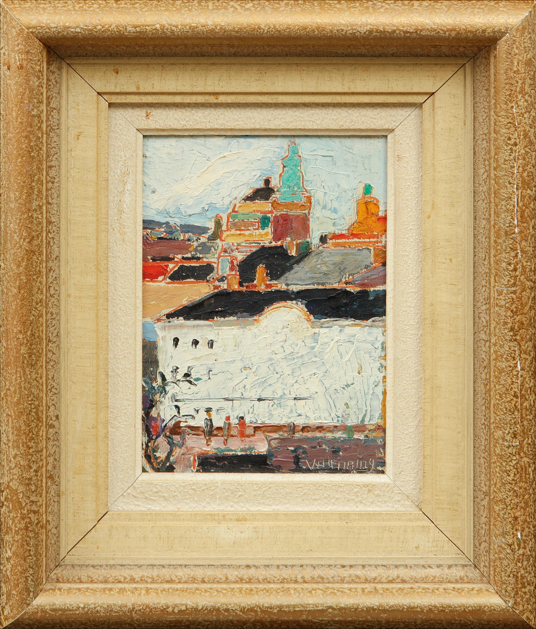 WILHELM HENNING. Motiv från Göteborg, olja på pannå, signerad. Konst ...