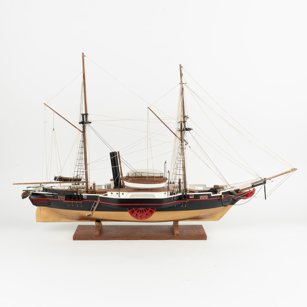 HMS THOR, fartygsmodell av hjulångarkorvett, efter förebild från 1840 ...