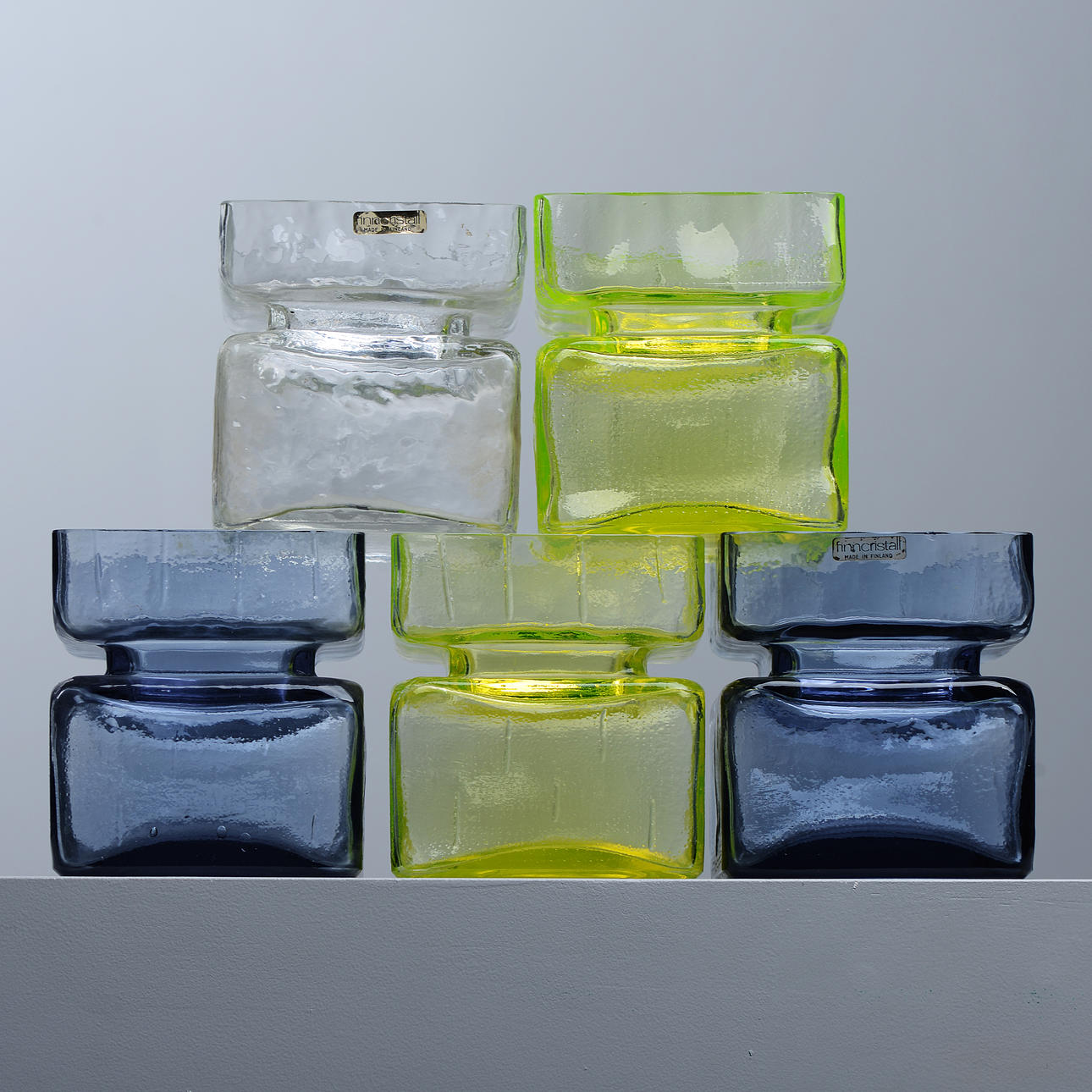 HELENA TYNELL. “Pala”, 5 vases, Riihimäen Lasi, Finland. Glass - Art ...