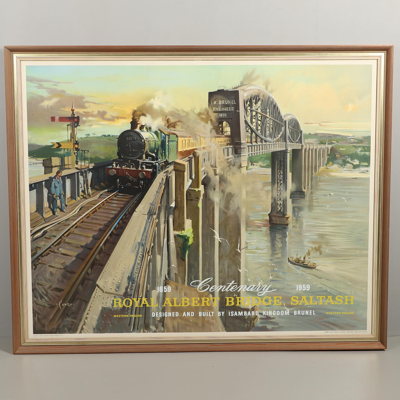 TERENCE CUNEO (1907-1996) - LARGE RAILWAY POSTER 'ROYAL ALBERT BRIDGE ...