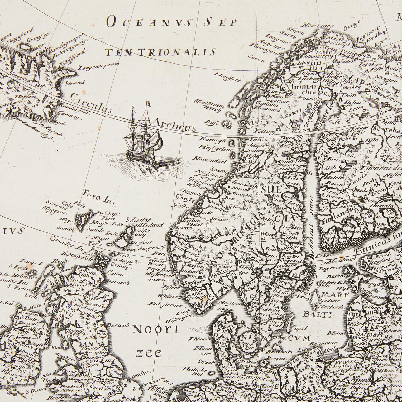 KARTA ÖVER EUROPA AV MERIAN, ca 1640. Böcker, Kartor & Handskrifter ...