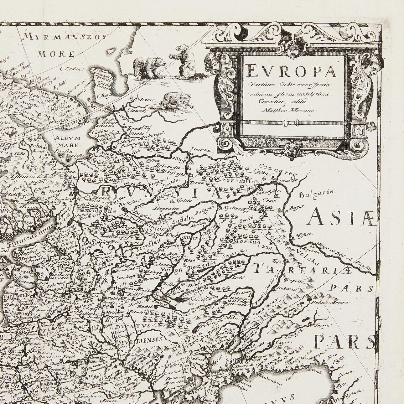 KARTA ÖVER EUROPA AV MERIAN, ca 1640. Böcker, Kartor & Handskrifter ...